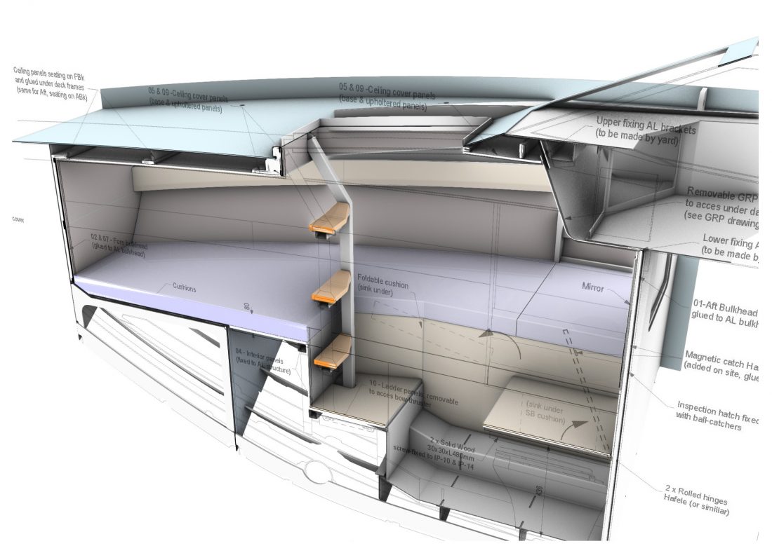 Interior yacht design - NAVYK - Interior engineering, 3D Yacht