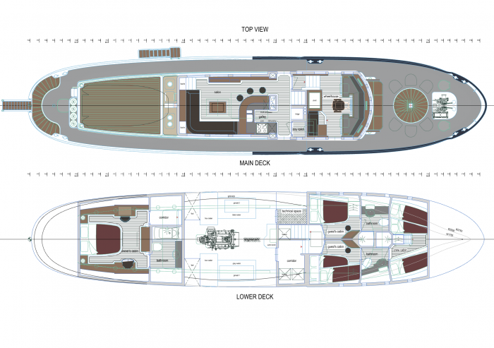 Interior yacht design - NAVYK - Interior engineering, 3D Yacht